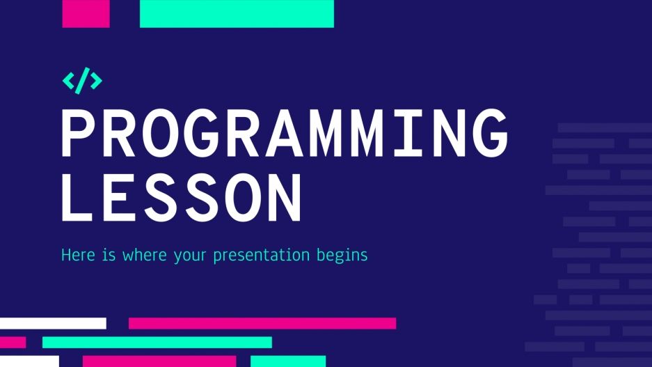 Programming Lesson Google Slides & PowerPoint template