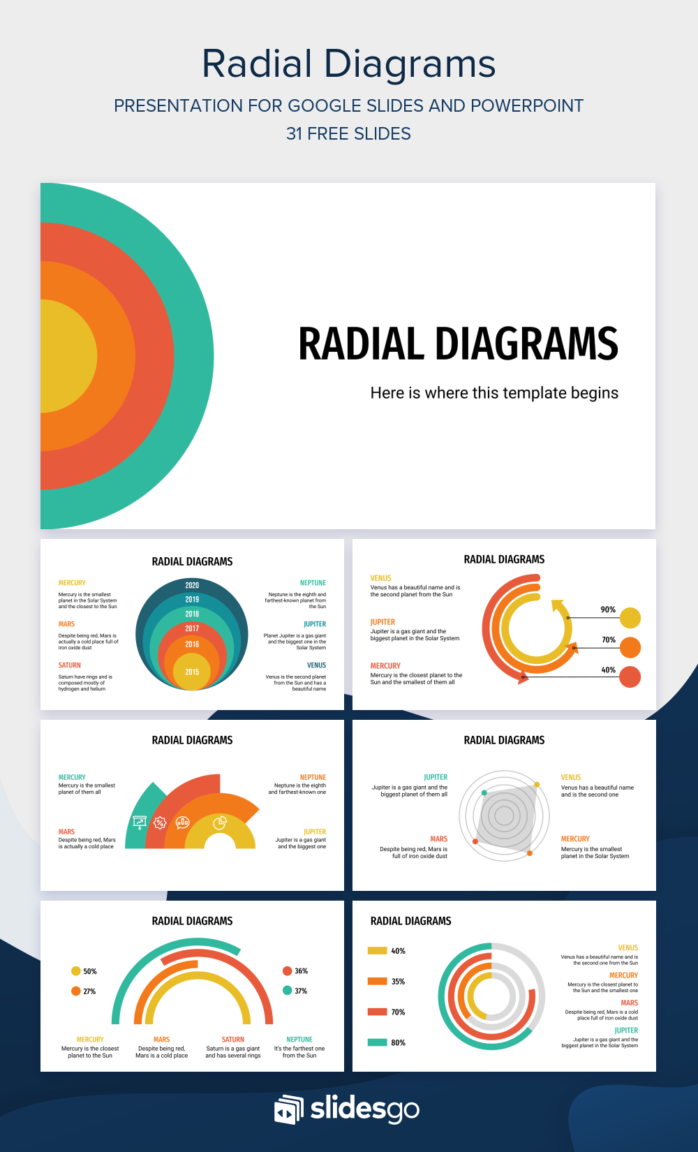 Radial Diagrams for Google Slides & PowerPoint
