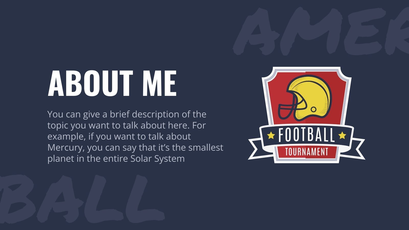 American Football Player Portfolio | Google Slides & PPT