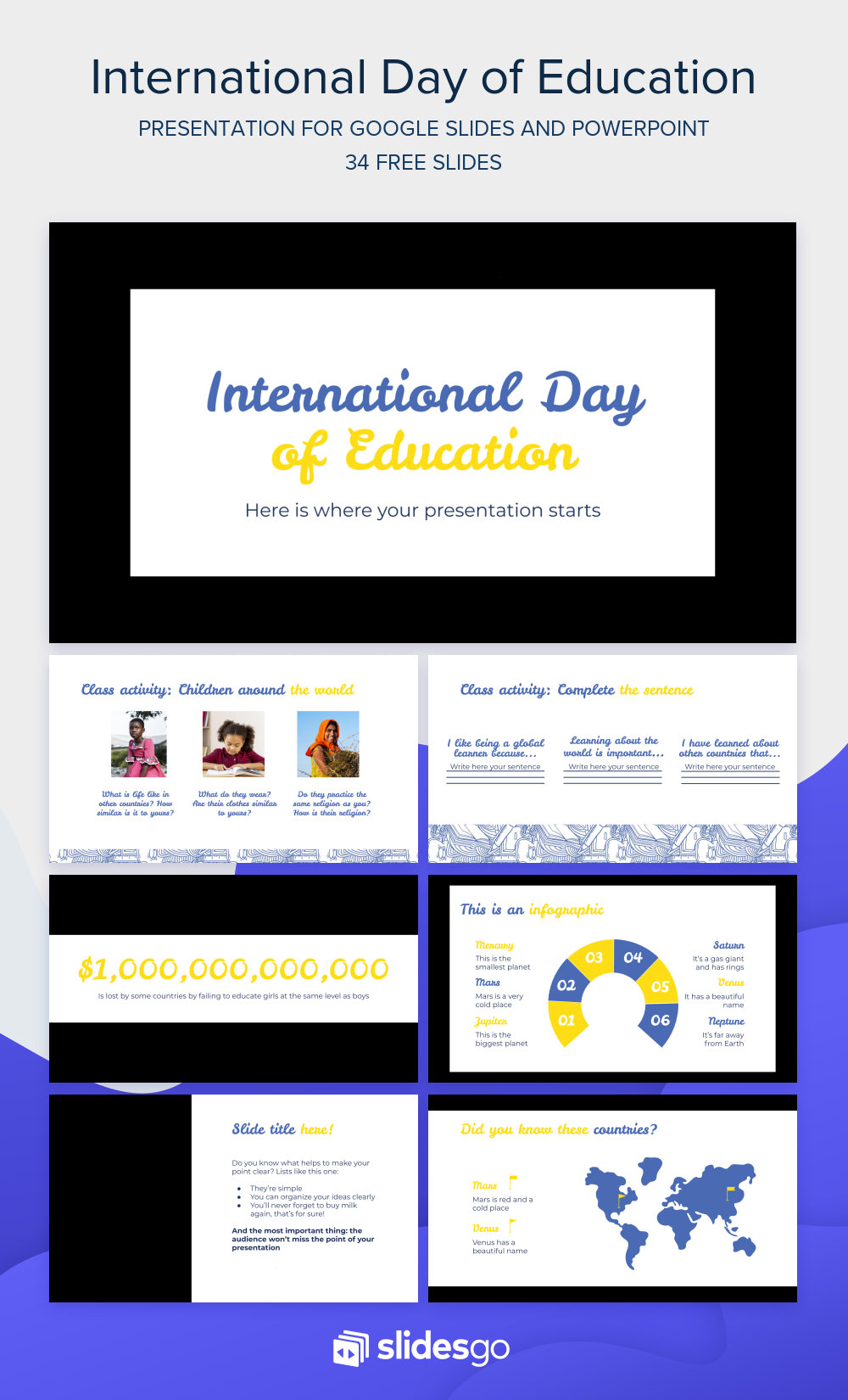 International Day of Education Google Slides & PPT template