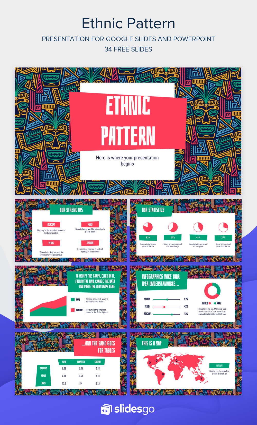 Ethnic Pattern Google Slides theme & PowerPoint template