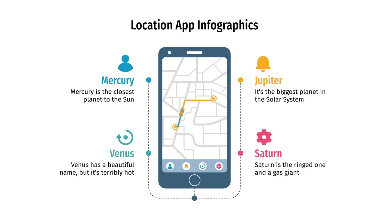 Location App Infographics for Google Slides & PowerPoint