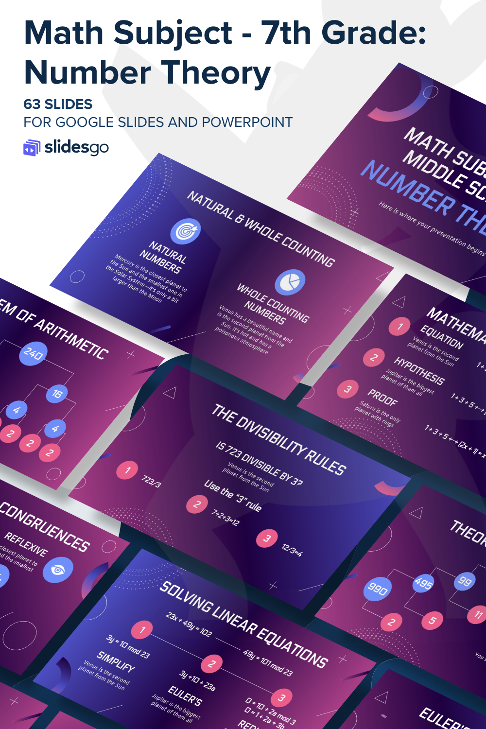 Number Theory for Middle School | Google Slides & PowerPoint