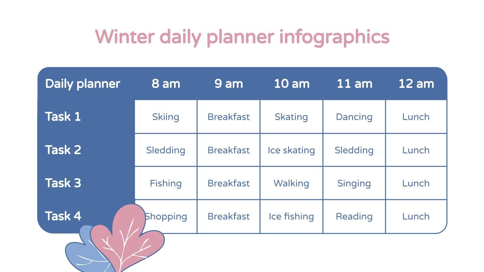 Winter Daily Planner Infographics | Google Slides & PowerPoint
