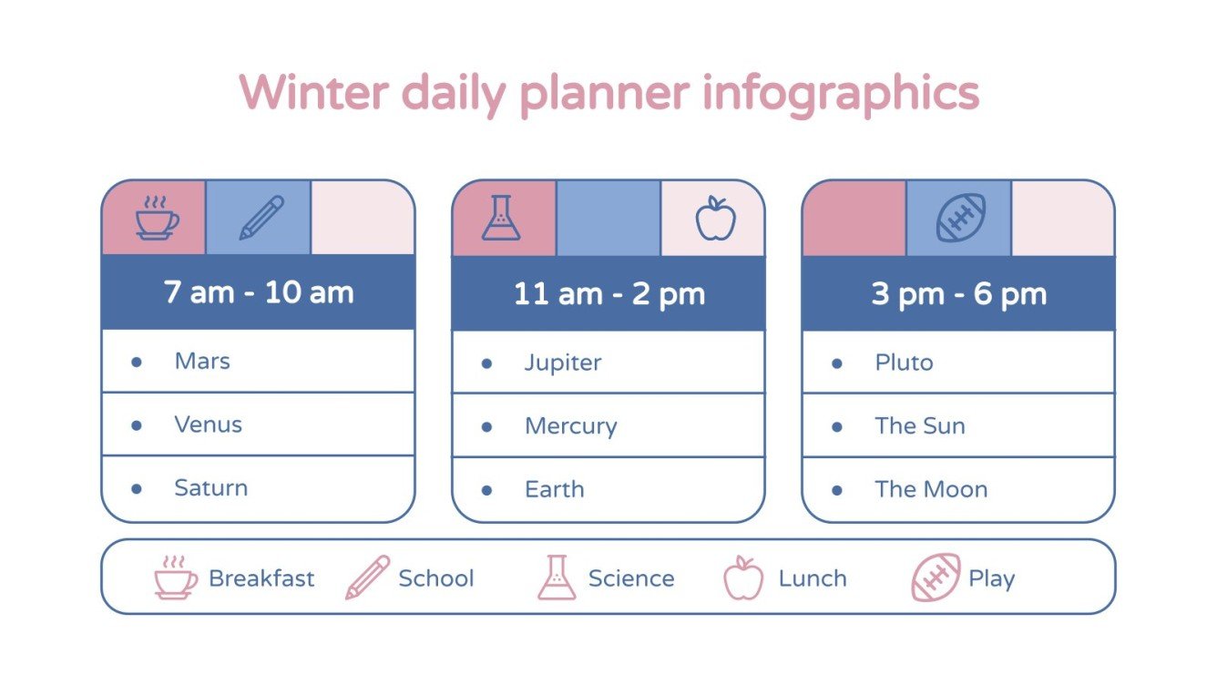 Winter Daily Planner Infographics | Google Slides & PowerPoint