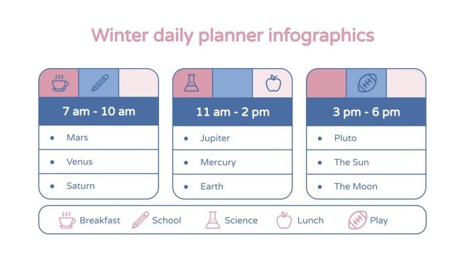 Winter Daily Planner Infographics | Google Slides & PowerPoint