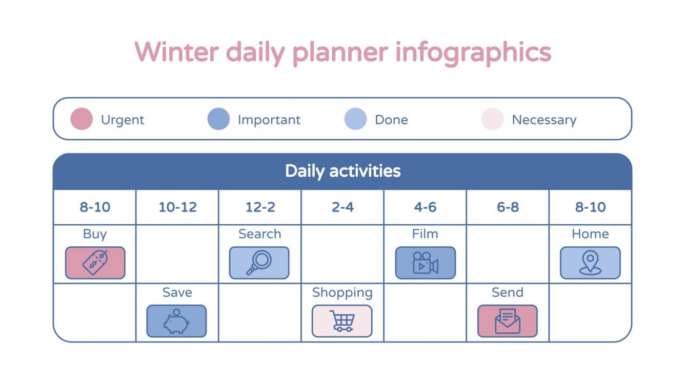 Winter Daily Planner Infographics | Google Slides & PowerPoint