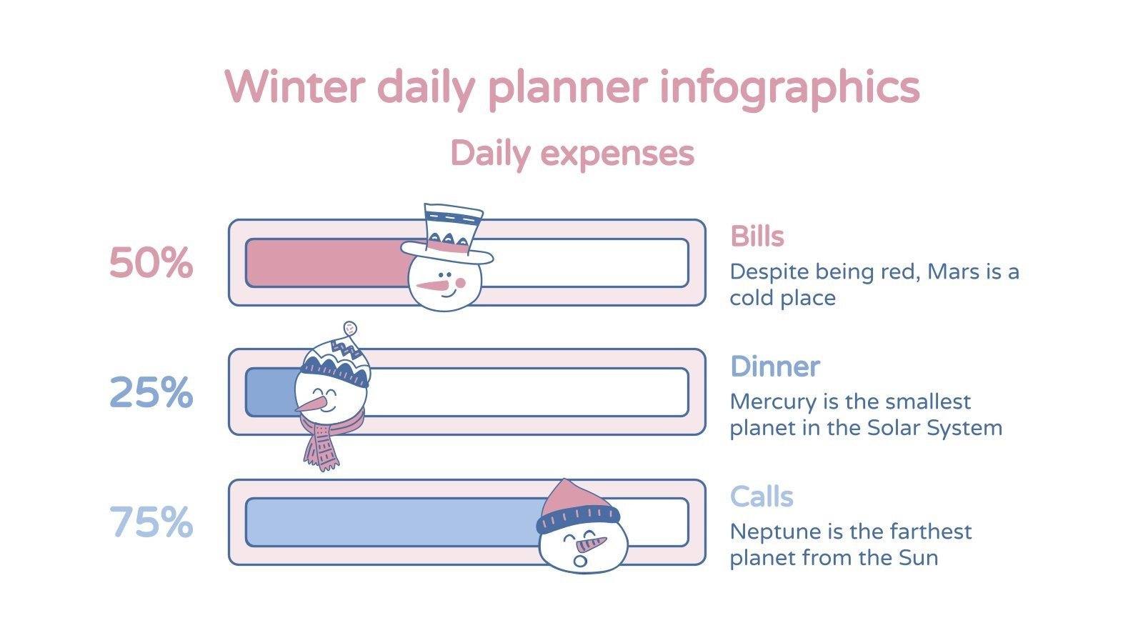 Winter Daily Planner Infographics | Google Slides & PowerPoint