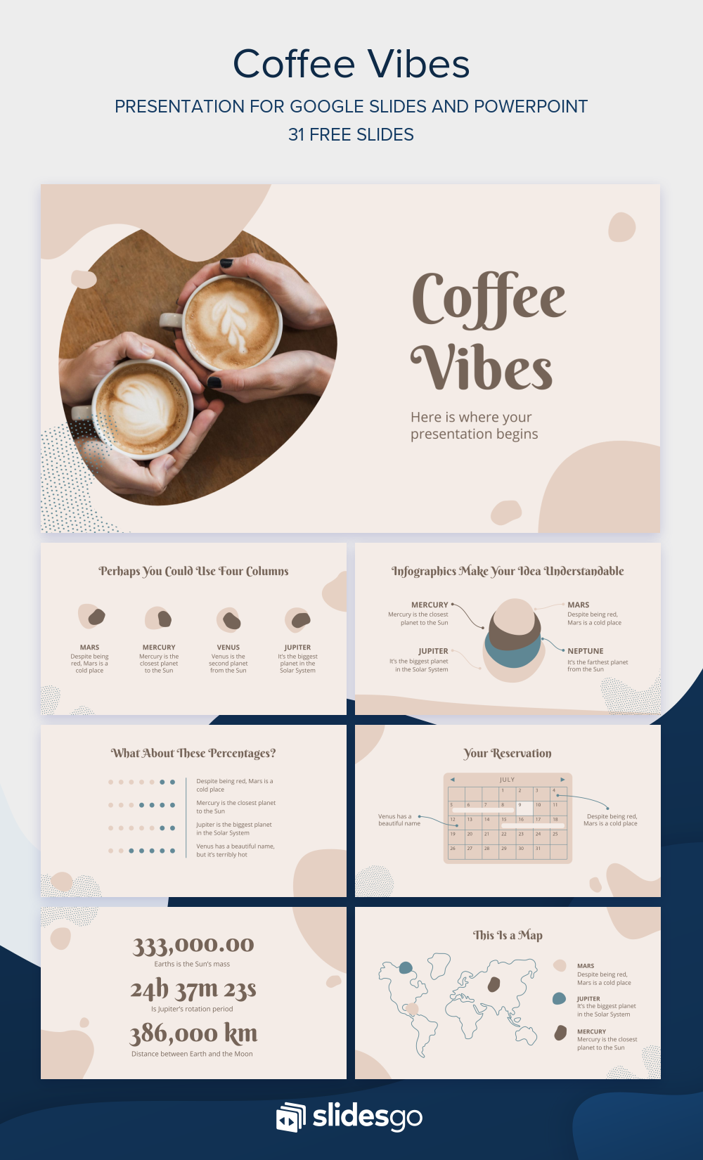 Coffee Vibes Google Slides theme & PowerPoint template