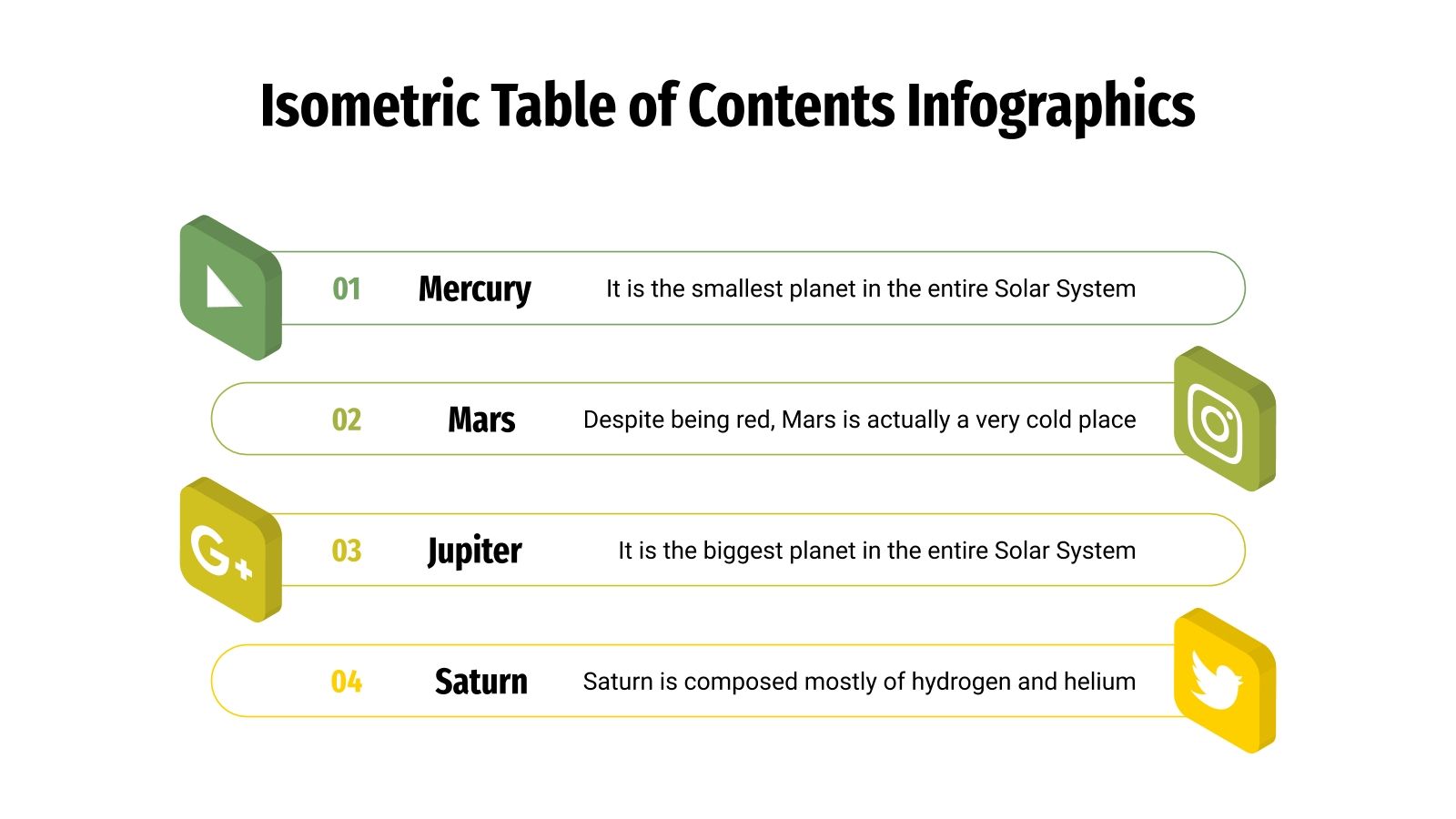 Isometric Table of Contents for Google Slides and PowerPoint
