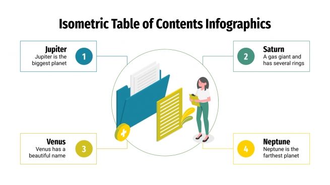 Isometric Table of Contents for Google Slides and PowerPoint