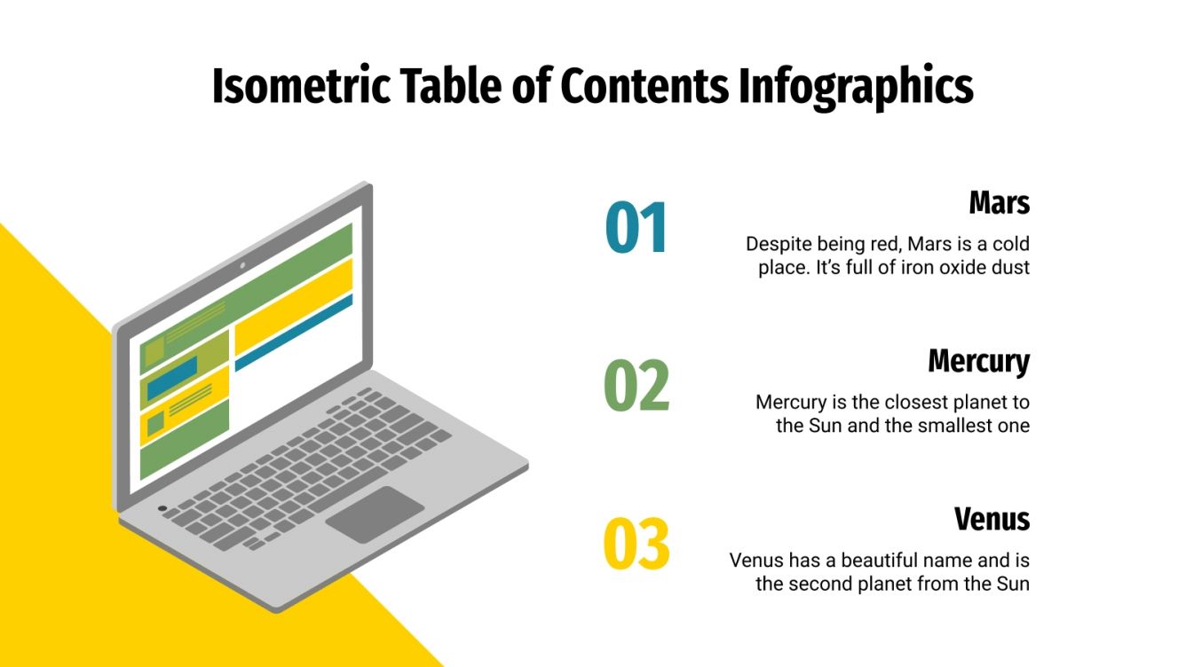 Isometric Table of Contents for Google Slides and PowerPoint