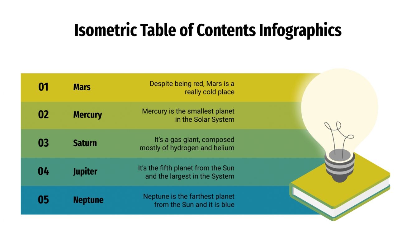 Isometric Table of Contents for Google Slides and PowerPoint