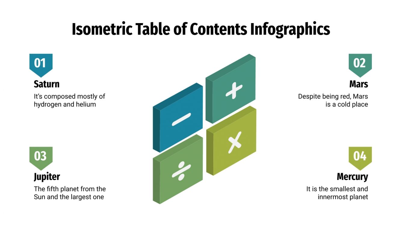 Isometric Table of Contents for Google Slides and PowerPoint
