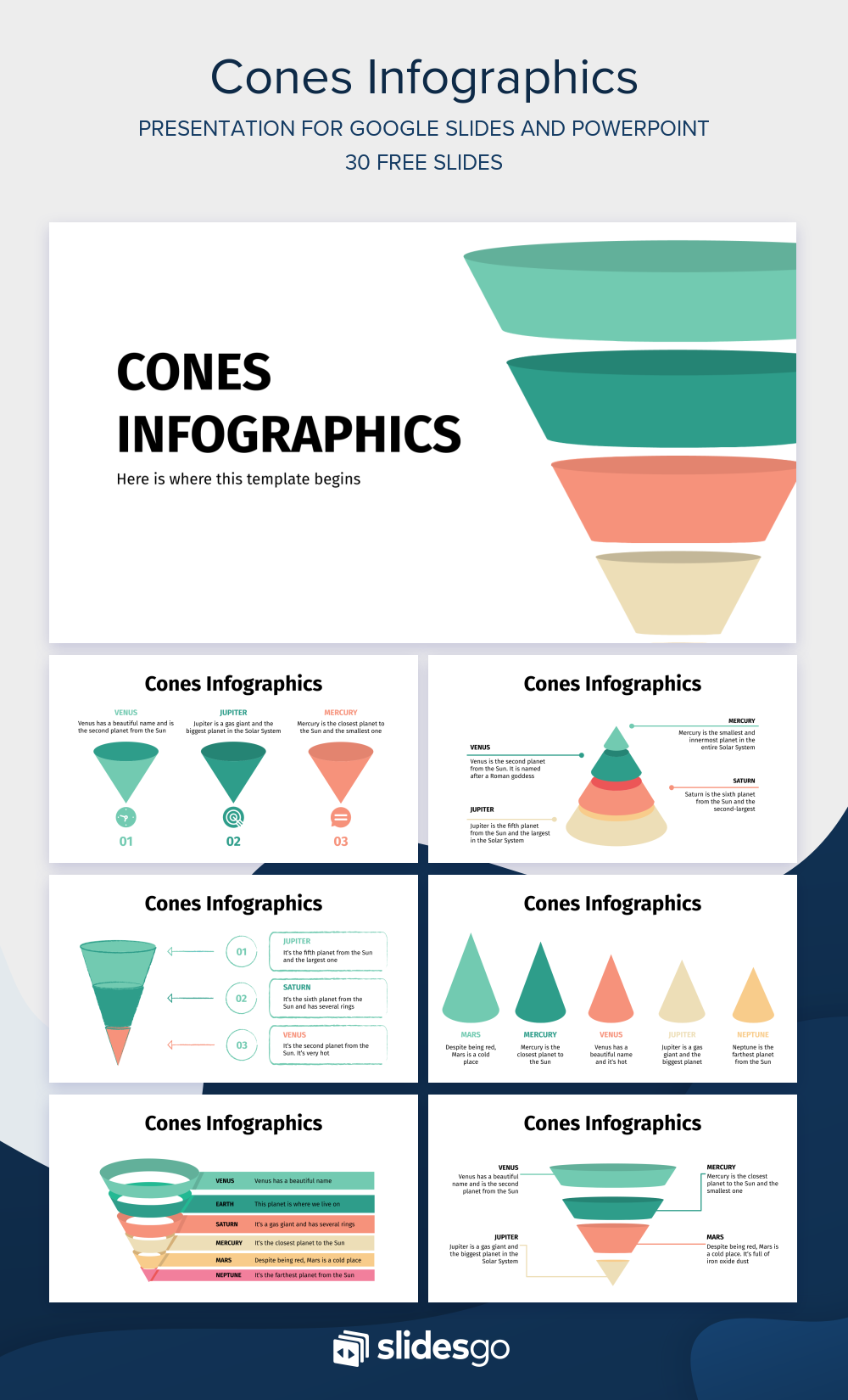 Cones Infographics for Google Slides & PowerPoint