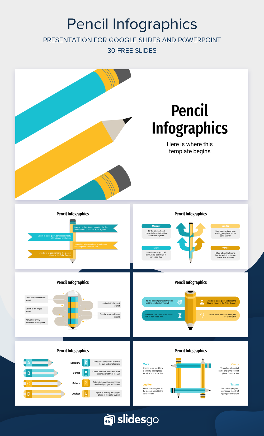 Pencil Infographics for Google Slides & PowerPoint