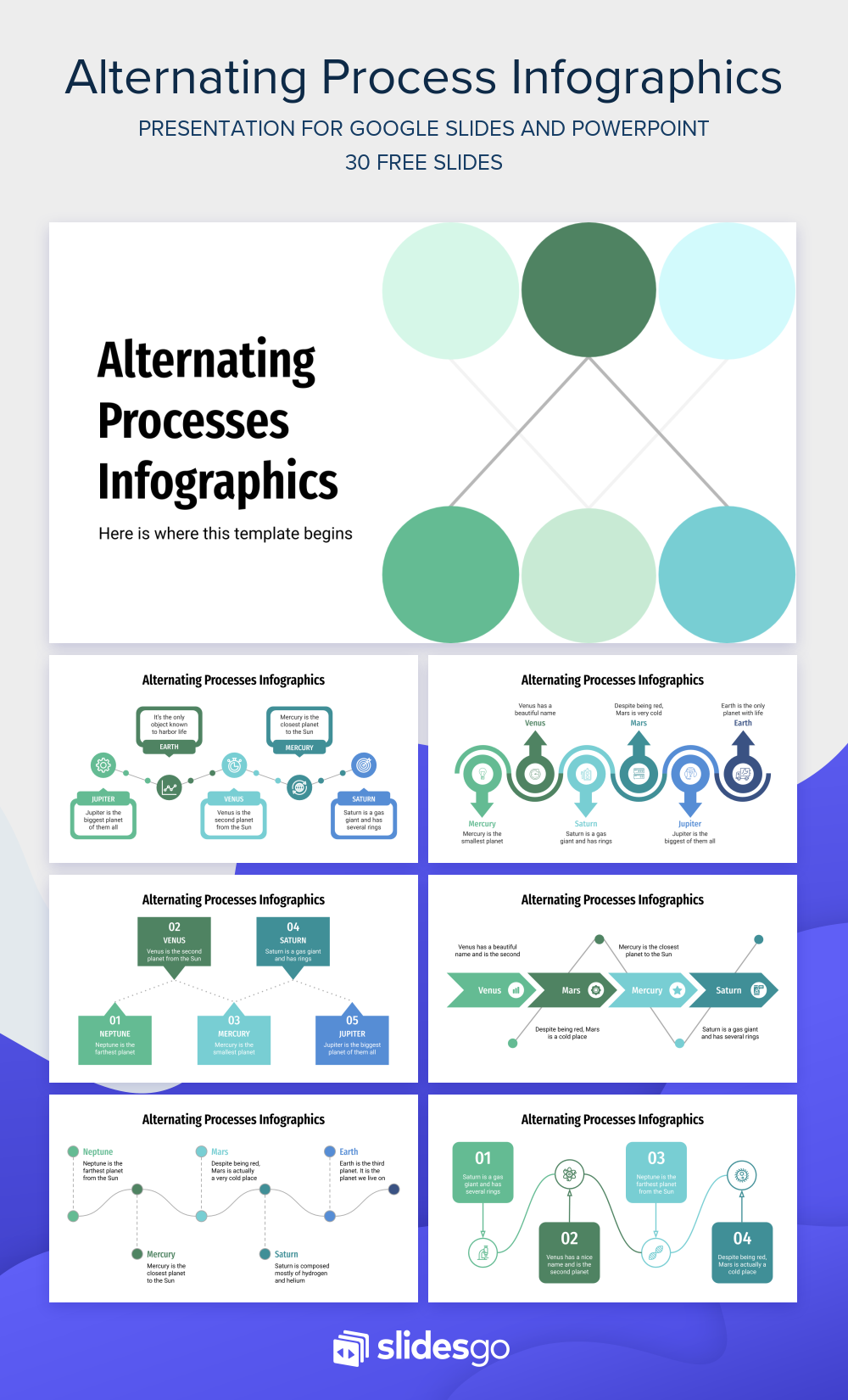 Alternating Process Infographics for Google Slides & PPT