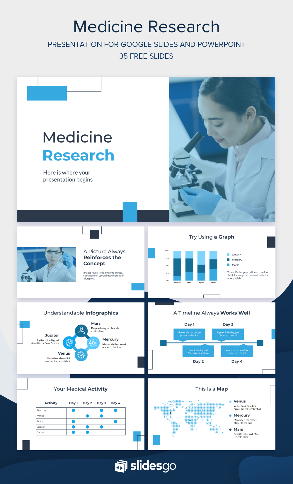 Medicine Research Google Slides & PowerPoint template
