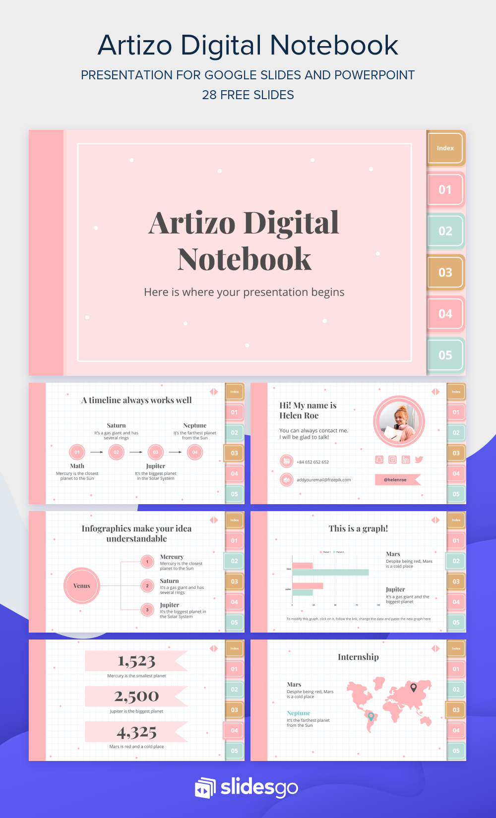Artizo Digital Notebook Google Slides & PowerPoint template