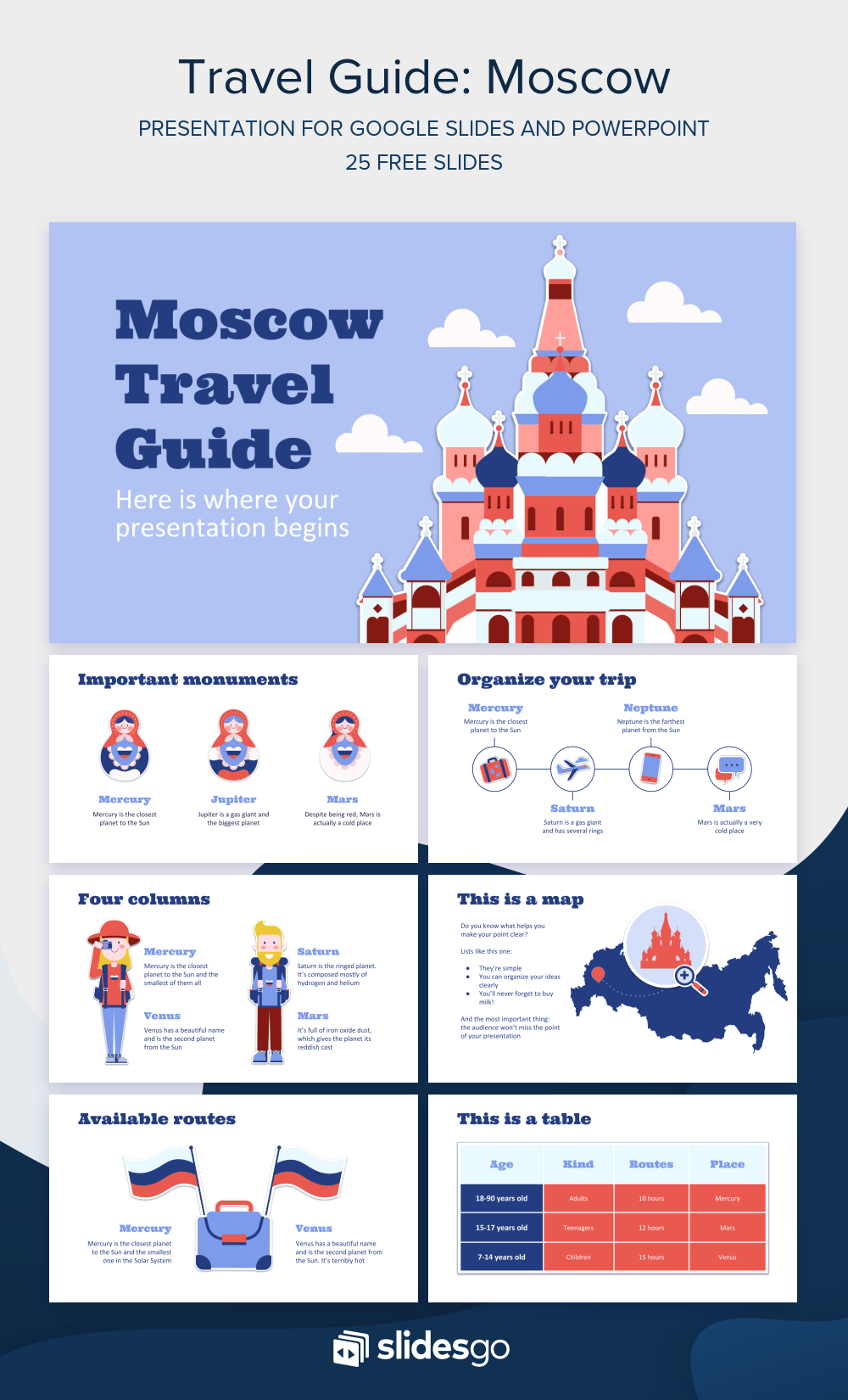 Travel Guide: Moscow Google Slides & PowerPoint template