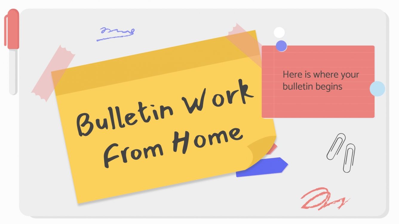 Bulletin work from home | Google Slides and PPT template