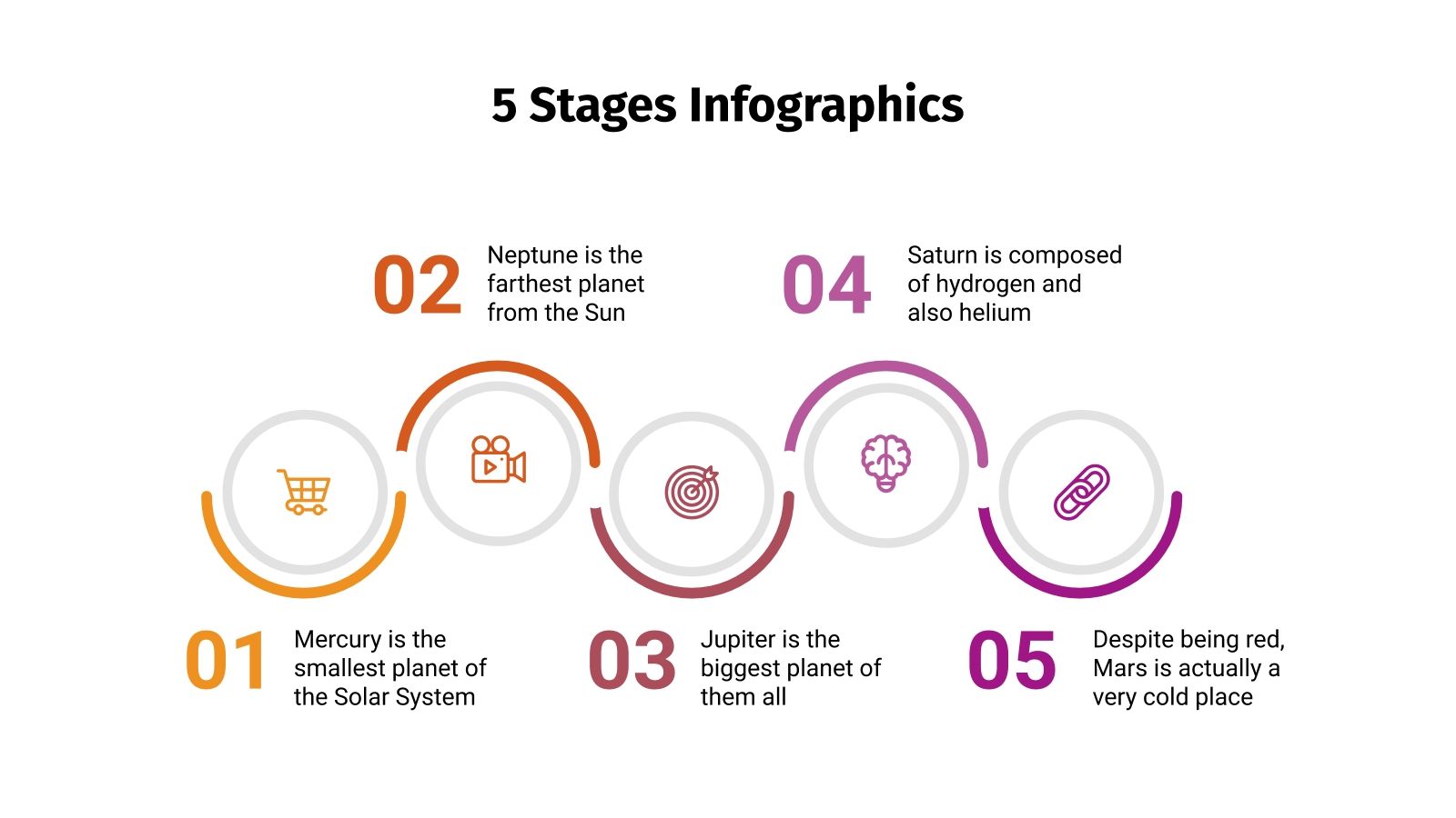 Infographies de 5 étapes | Modèle Google Slides et PowerPoint