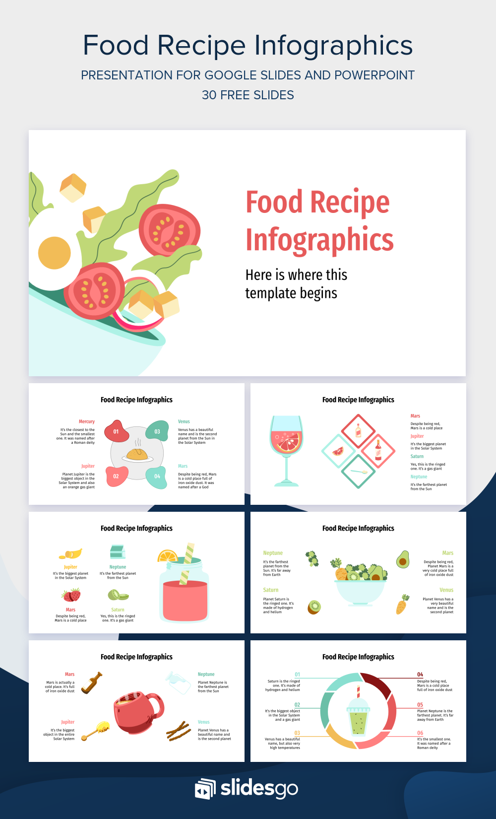 Food Recipe Infographics Google Slides & PowerPoint template