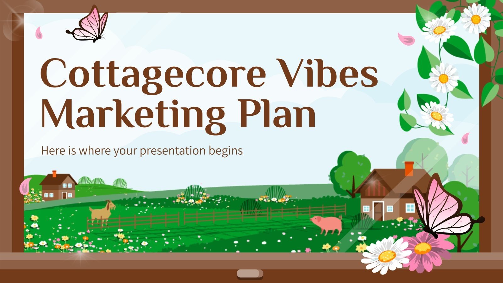 Free Google Slides and PPT templates cottagecore aesthetics