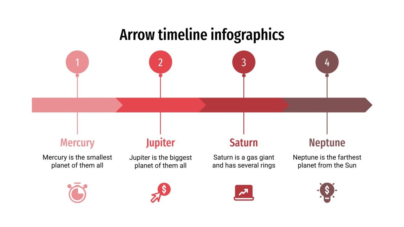 Arrow Timeline Infographics | Google Slides & PowerPoint