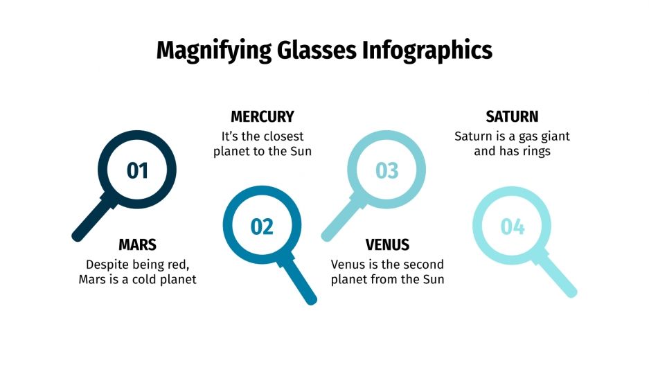 Infográficos de lupas | Modelo para Apresentações Google e PPT