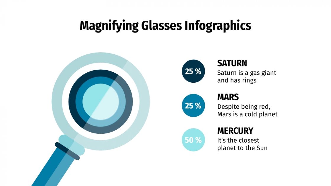 Infográficos de lupas | Modelo para Apresentações Google e PPT