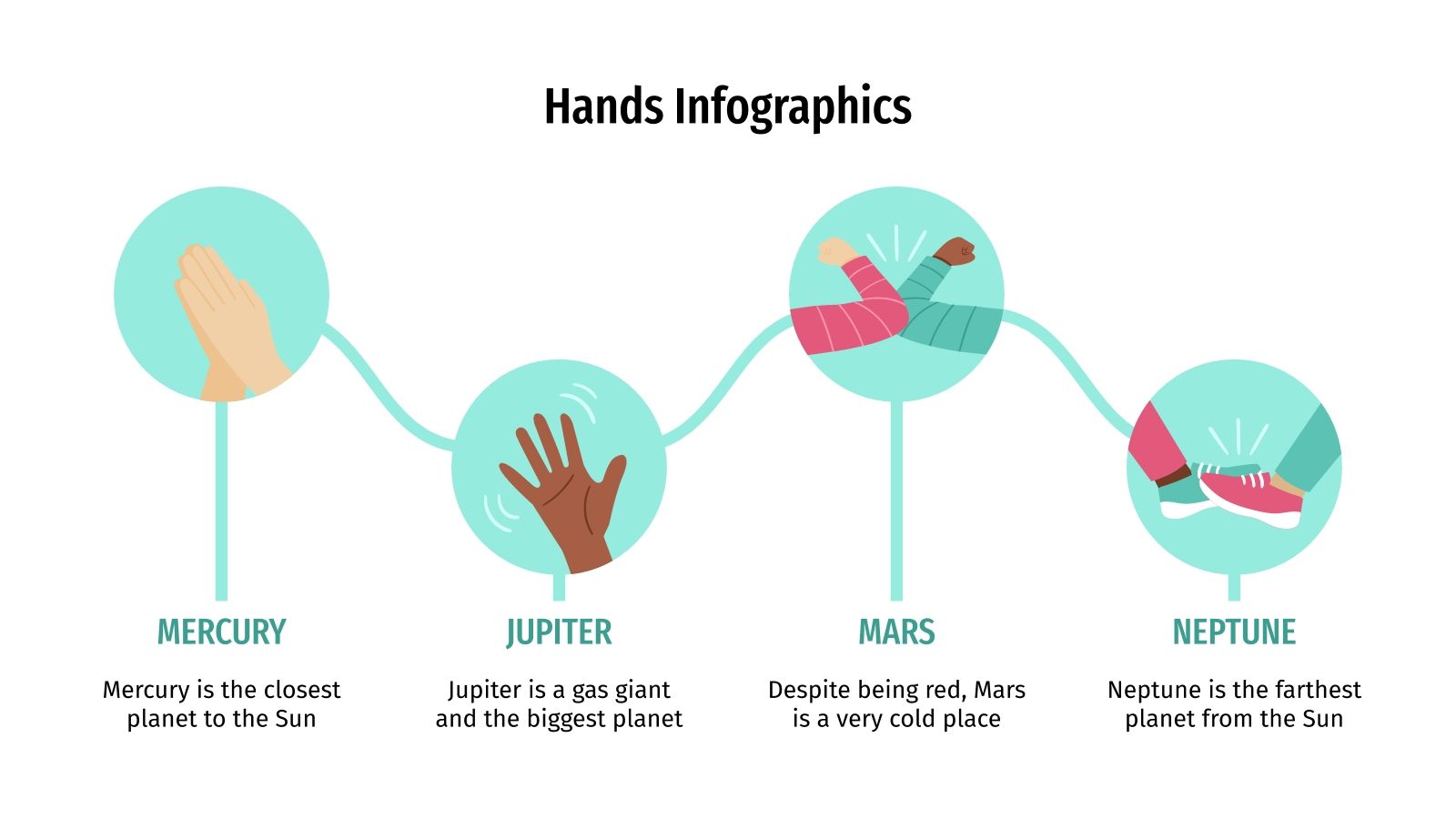 Hand with infographic free powerpoint template - bigvery