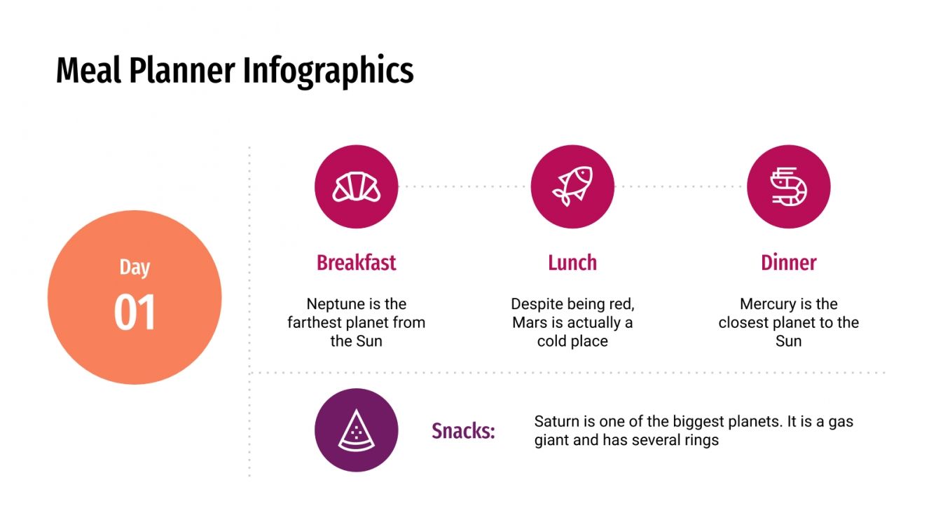 Meal Planner Infographics Google Slides and PowerPoint template