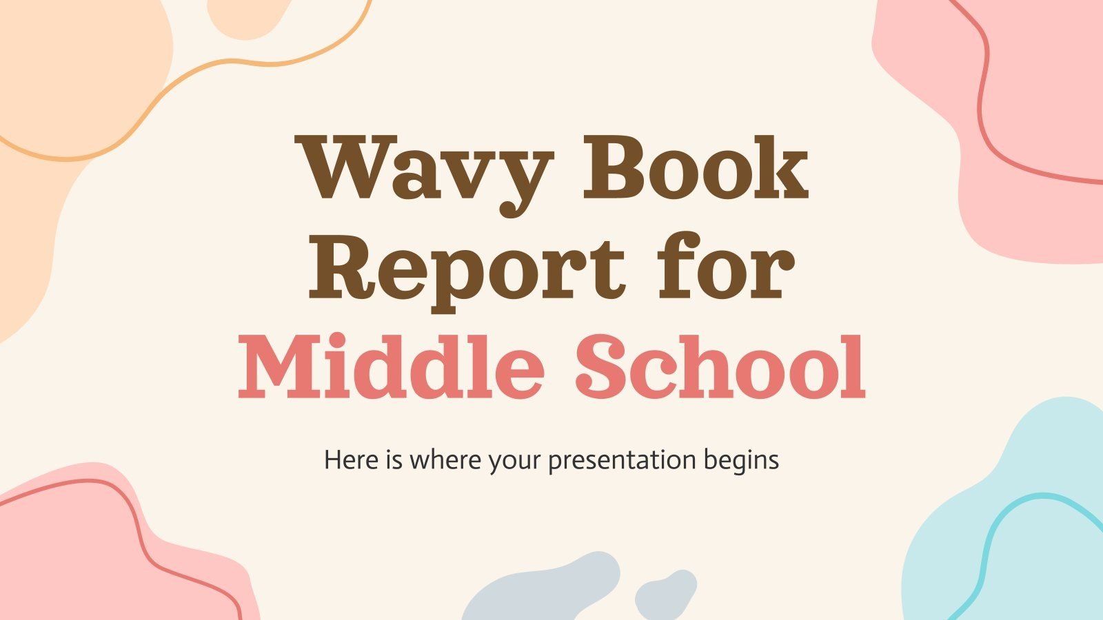 Wavy Book Report for Middle School | Google Slides & PPT