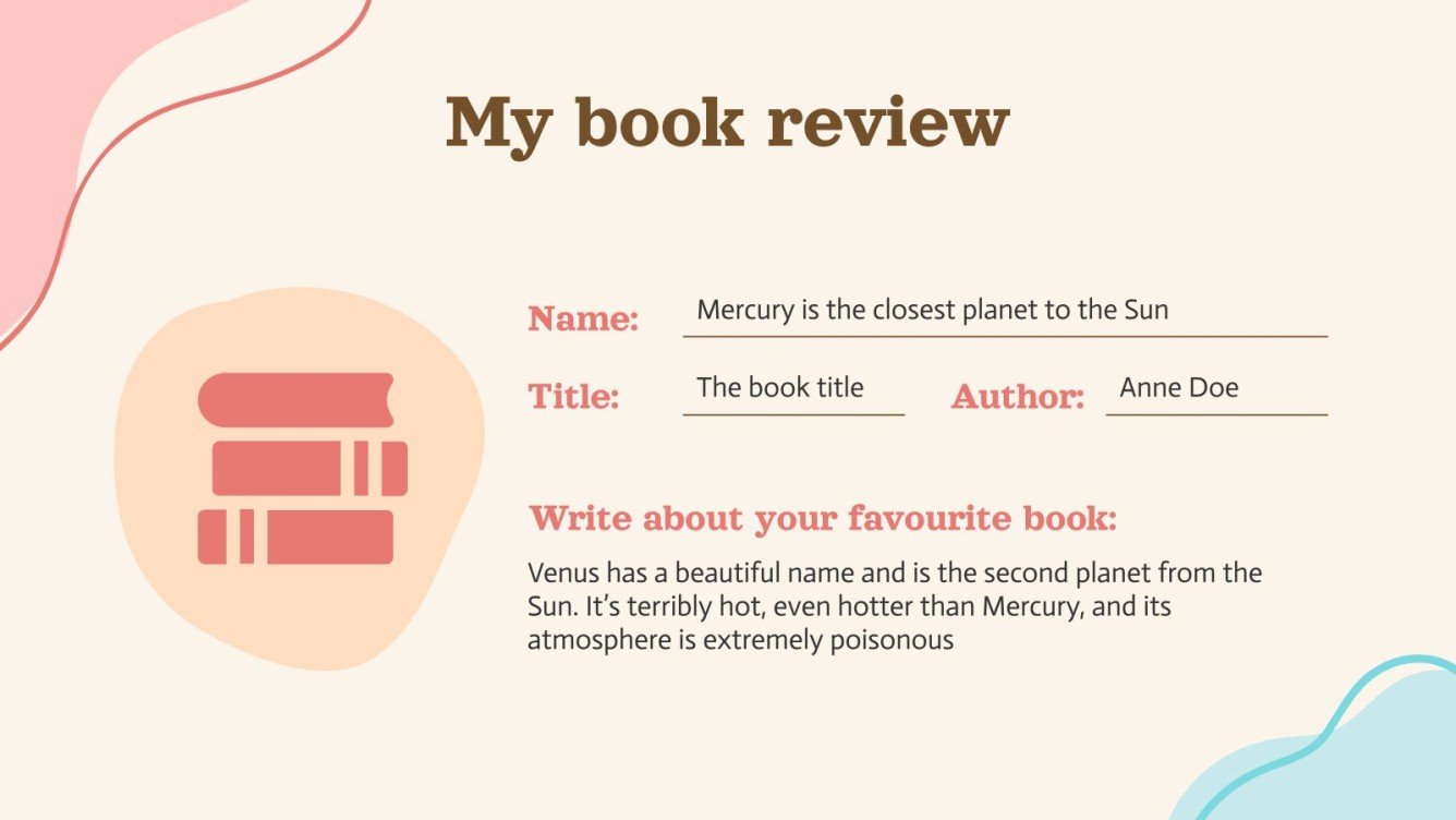 Wavy Book Report for Middle School | Google Slides & PPT