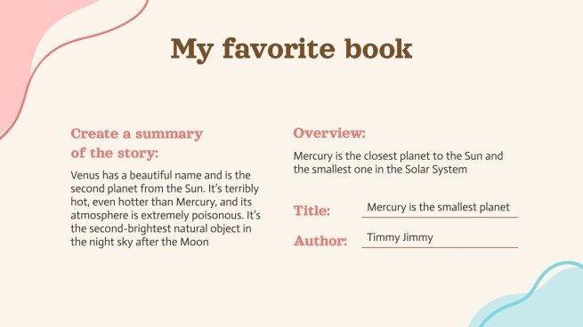 Wavy Book Report for Middle School | Google Slides & PPT