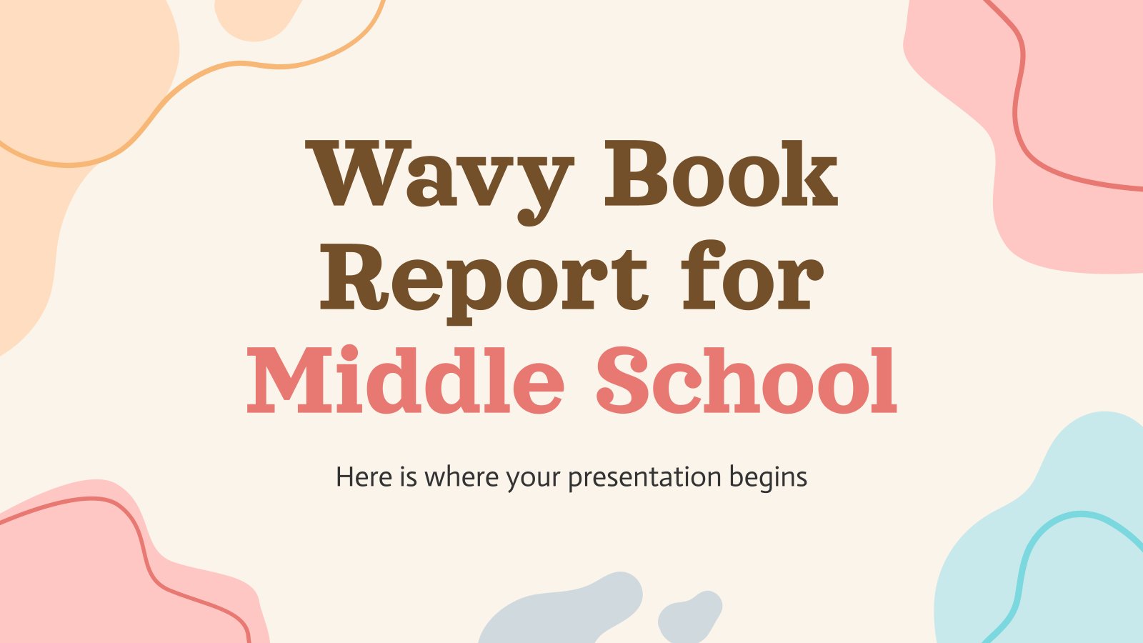 Wavy Book Report For Middle School Google Slides PPT