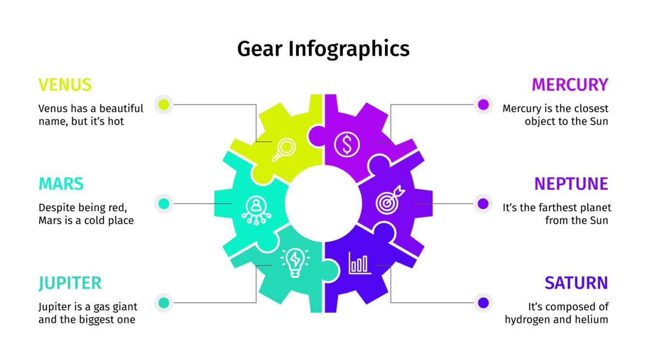 Gear Infographics Google Slides theme and PowerPoint template