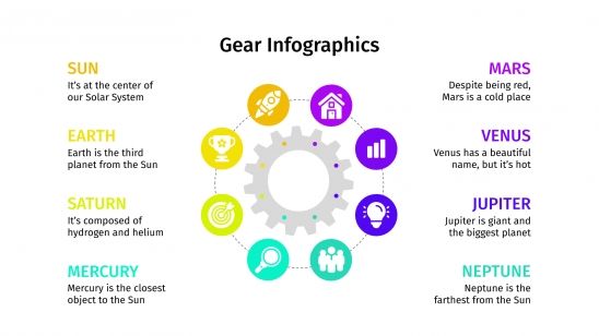 Gear Infographics Google Slides theme and PowerPoint template