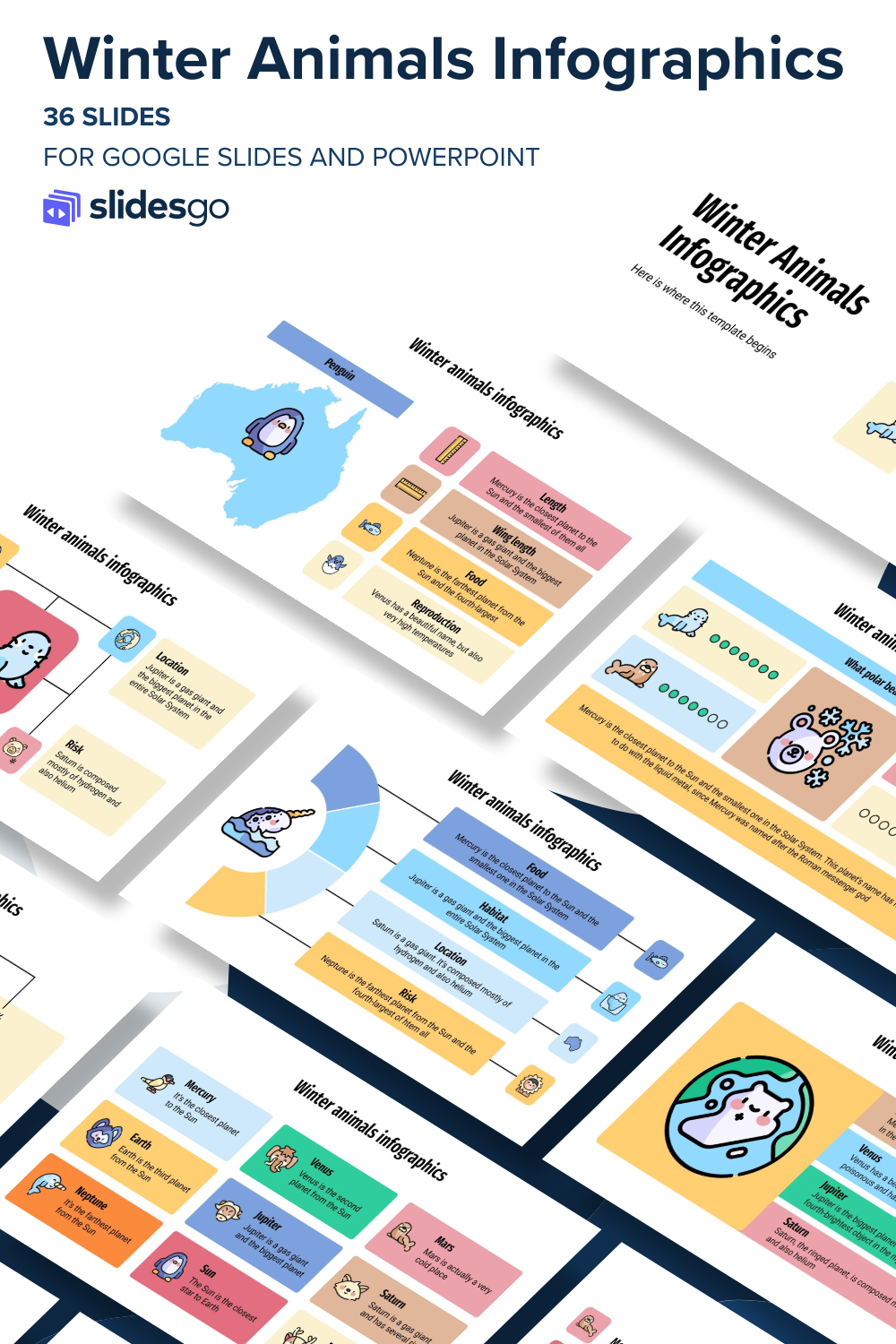 Winter Animals Infographics | Google Slides & PowerPoint