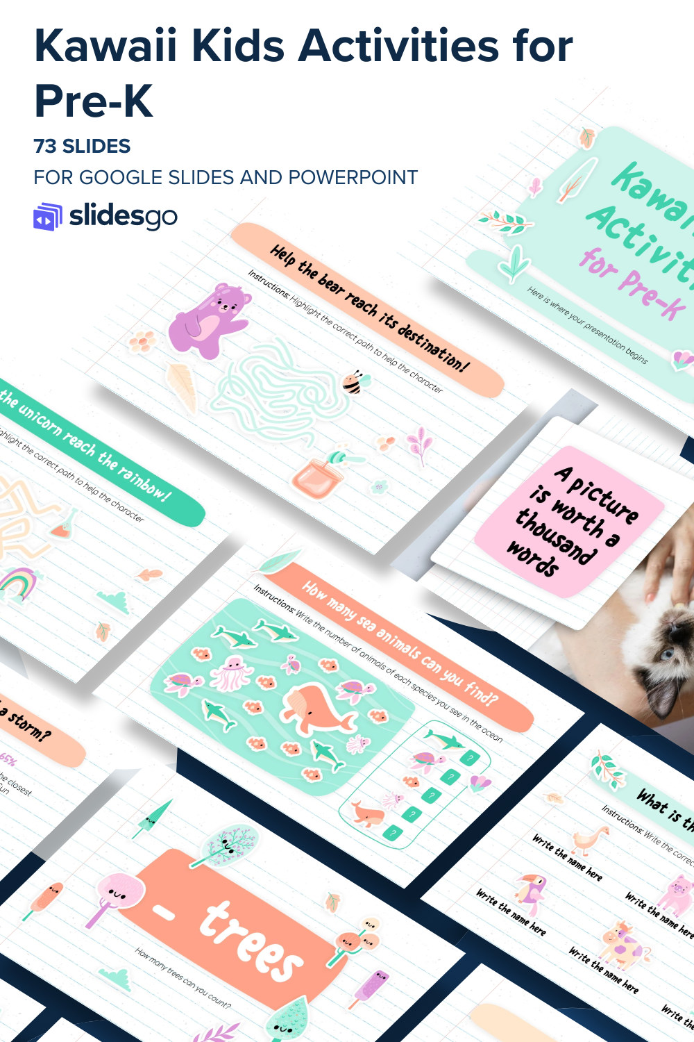 Kawaii Kids Activities for Pre-K | Google Slides & PPT