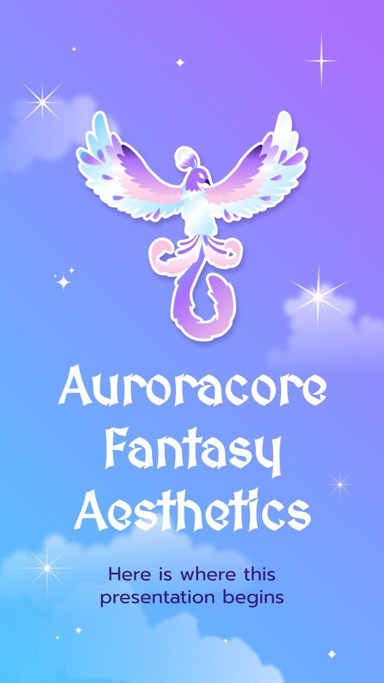 Stories do IG com estética Auroracore | Google Slides e PPT