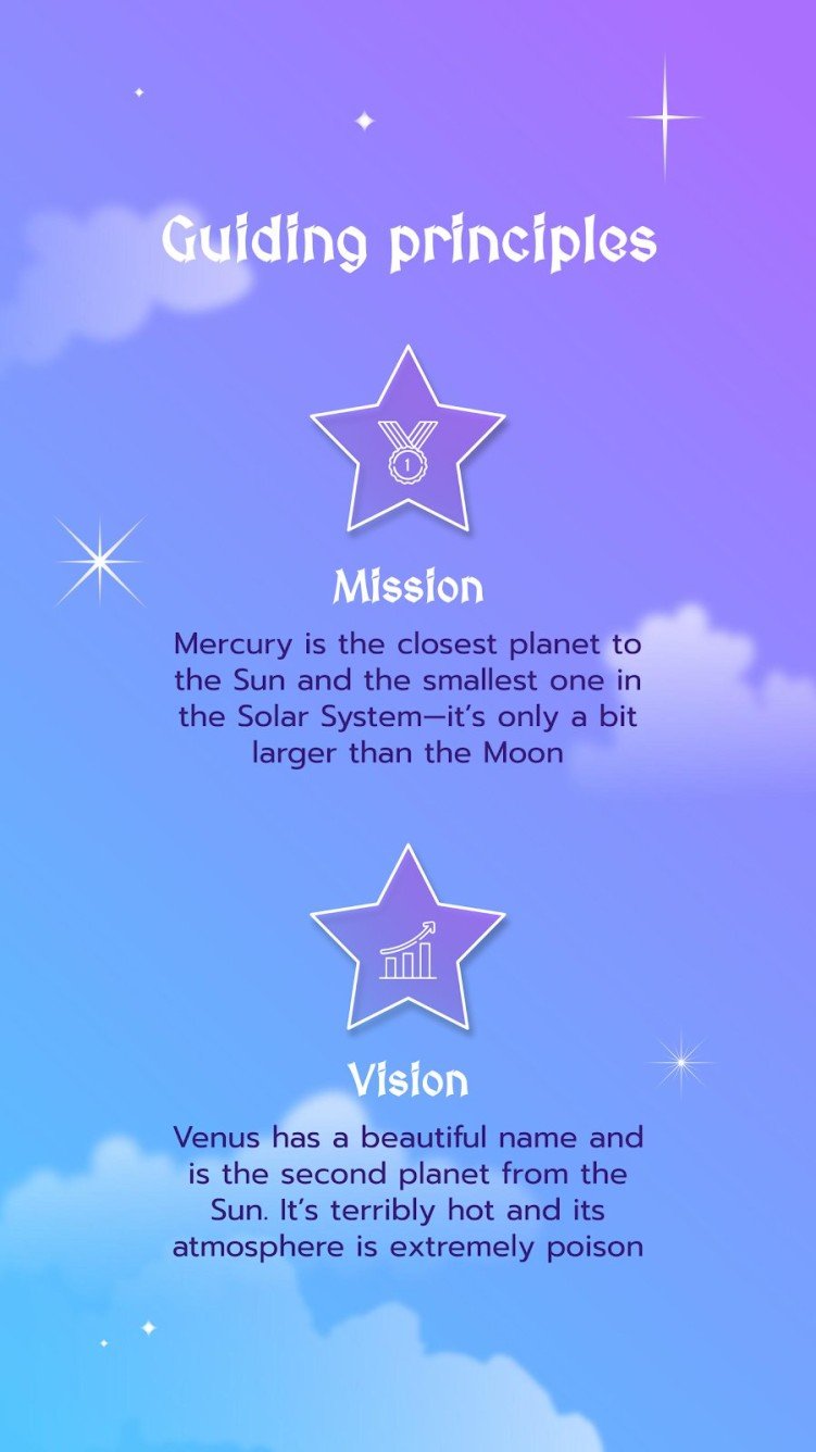 Stories Instagram en esthétique Auroracore | Google Slides