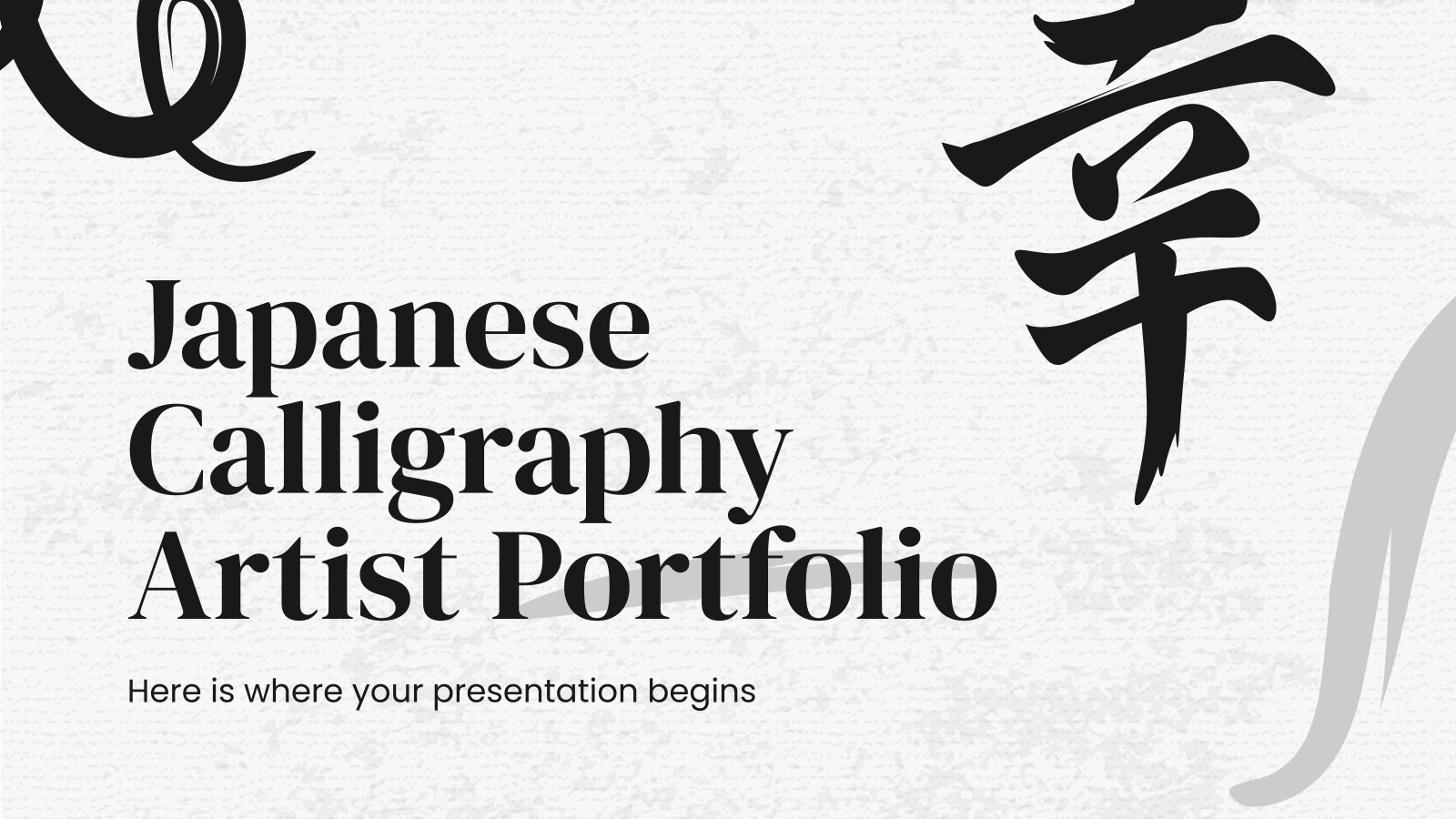 Japanese Calligraphy Artist Portfolio | Google Slides & PPT