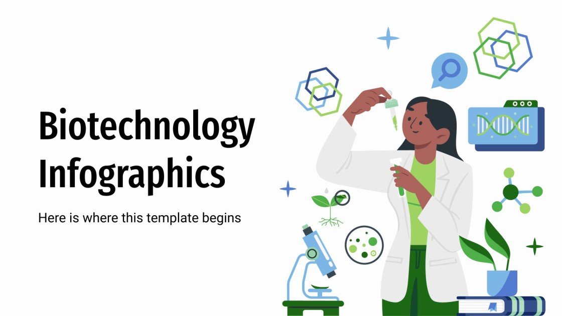 Google Slides and PowerPoint templates about biotechnology