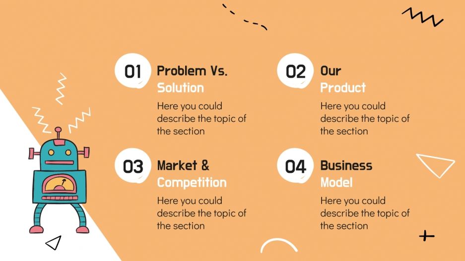 Pitch deck robots Kawaii | Tema de Google Slides y PowerPoint