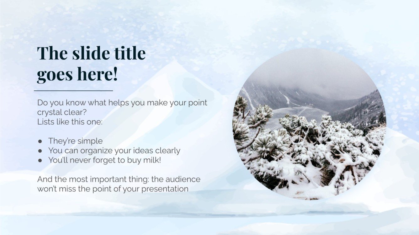 Snowy Mountains Minitheme | Google Slides & PPT