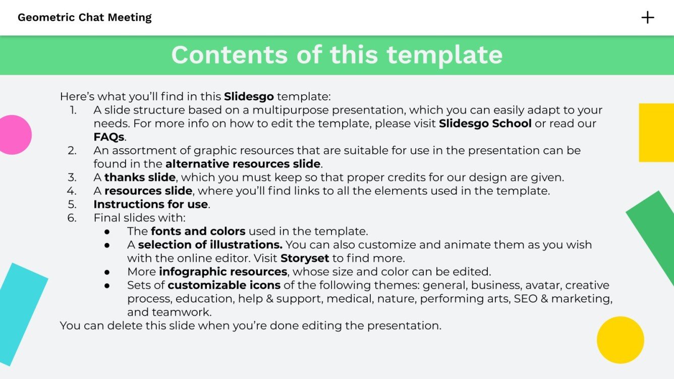 Geometric Chat Meeting | Google Slides & PowerPoint