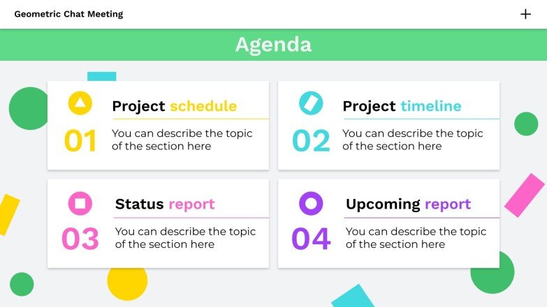 Geometric Chat Meeting | Google Slides & PowerPoint