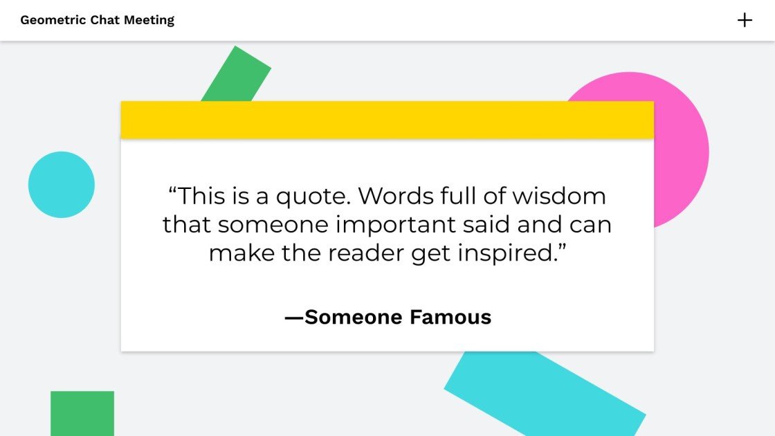 Geometric Chat Meeting | Google Slides & PowerPoint